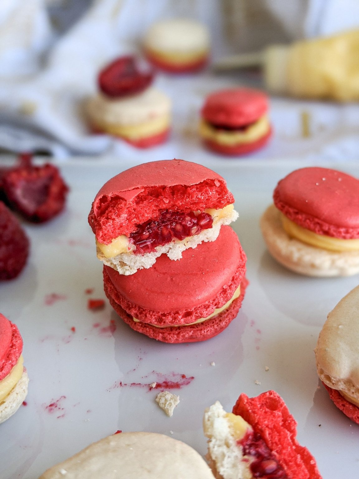 Macarons vanille framboises - Lulalovegood